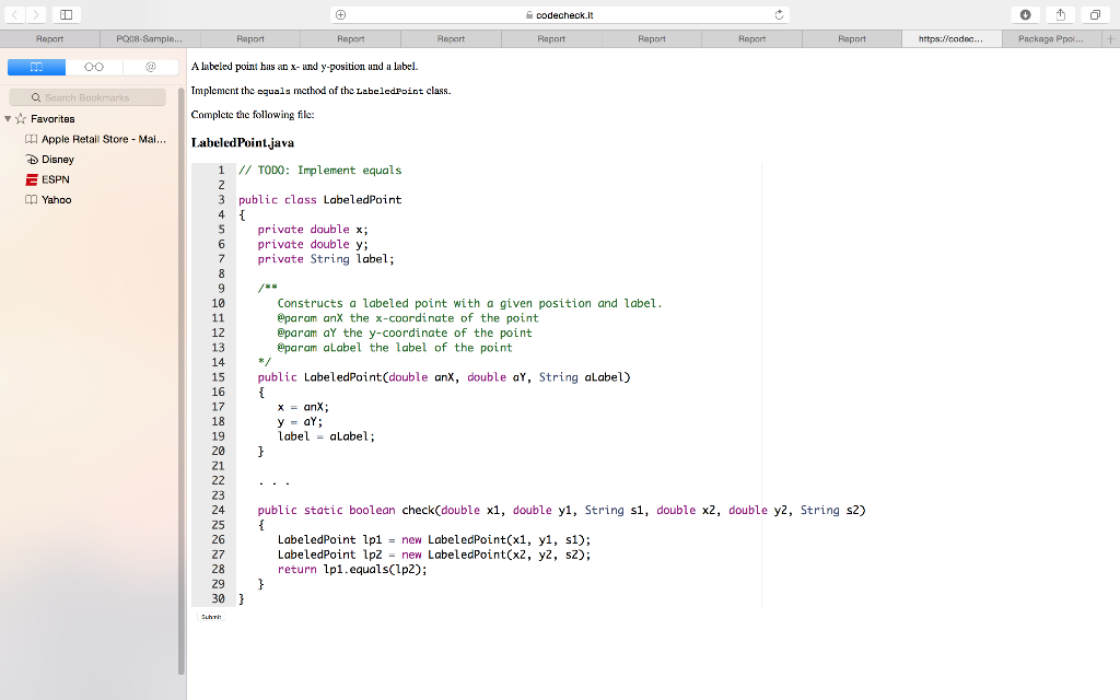 Solved codecheck.it Report POOS-Sample... Raport Report | Chegg.com