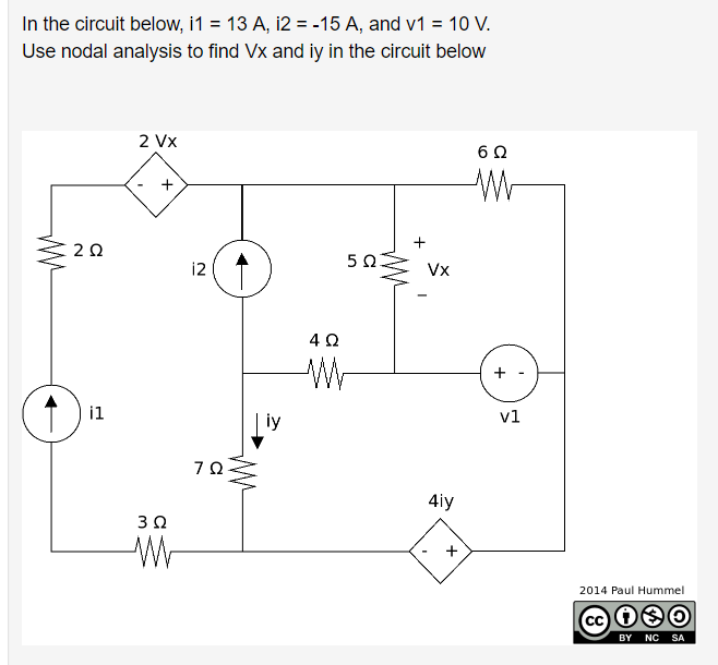 Solved In the circuit below, i1 = 13 A, i2 = -15 A, and v1 = | Chegg.com