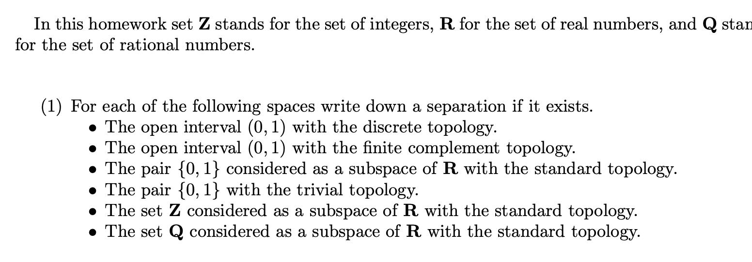 Solved In this homework set Z stands for the set of | Chegg.com