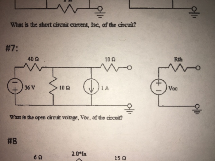 Solved What Is The Open Circuit Voltage V Oc Of The