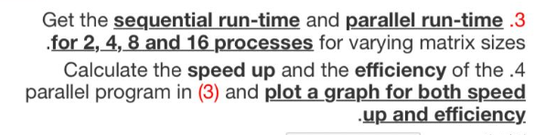 Modify your sequential matrix multiplication in Lab | Chegg.com