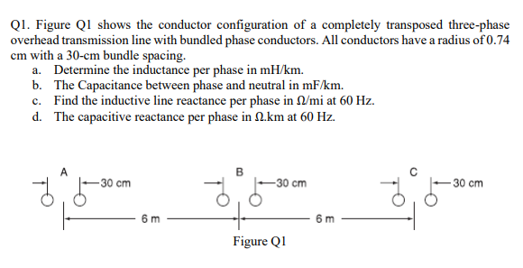[Solved]: Q1. Figure Q1 shows the conductor configuration of