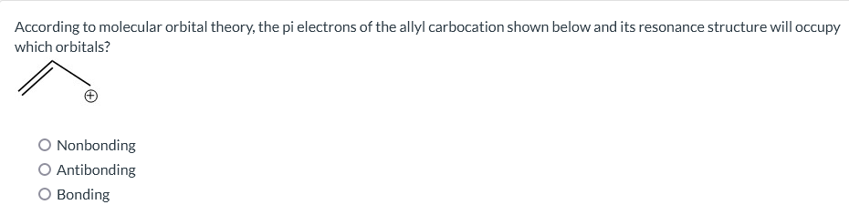 Solved According to molecular orbital theory, the pi | Chegg.com