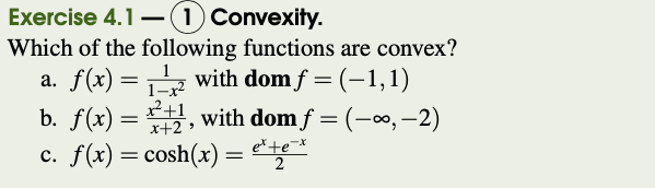 Solved Exercise 4.1-1 Convexity. Which of the following | Chegg.com