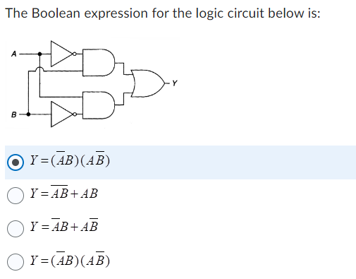 Solved The Boolean expression for the logic circuit below | Chegg.com