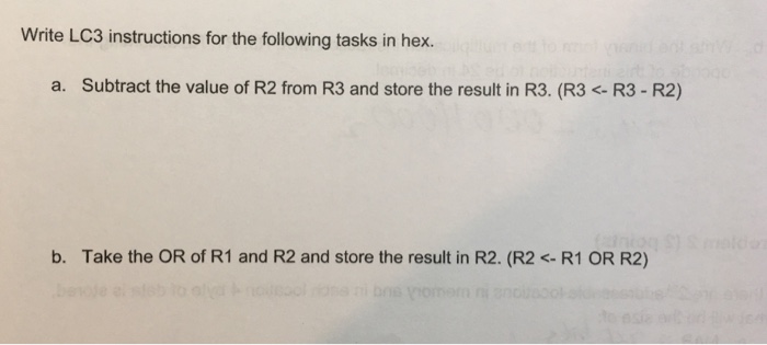 Solved Write LC3 instructions for the following tasks in | Chegg.com