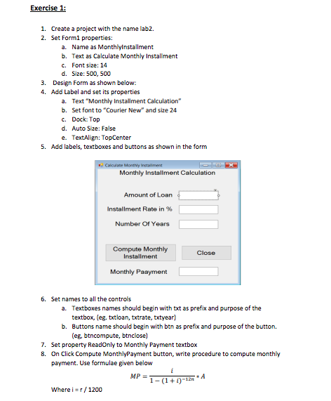 Solved Exercise 1: 1. Create a project with the name lab2. | Chegg.com