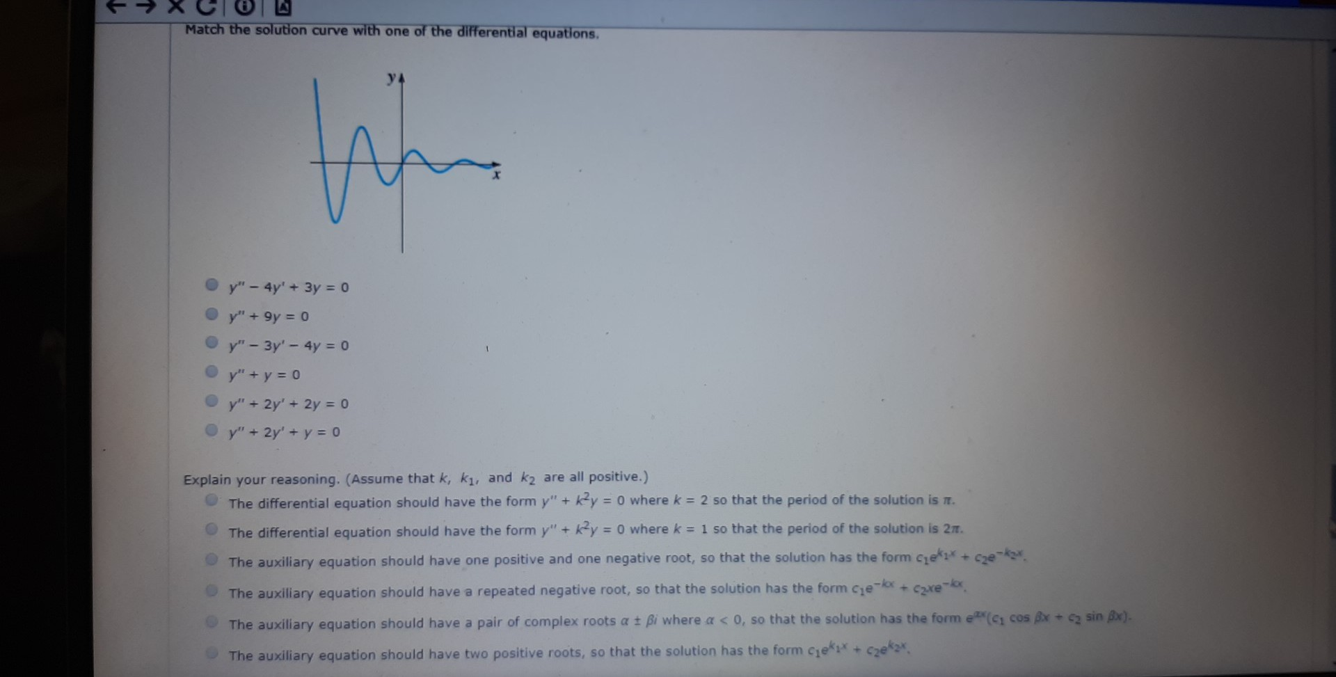 Solved Match the solution curve with one of the differential | Chegg.com