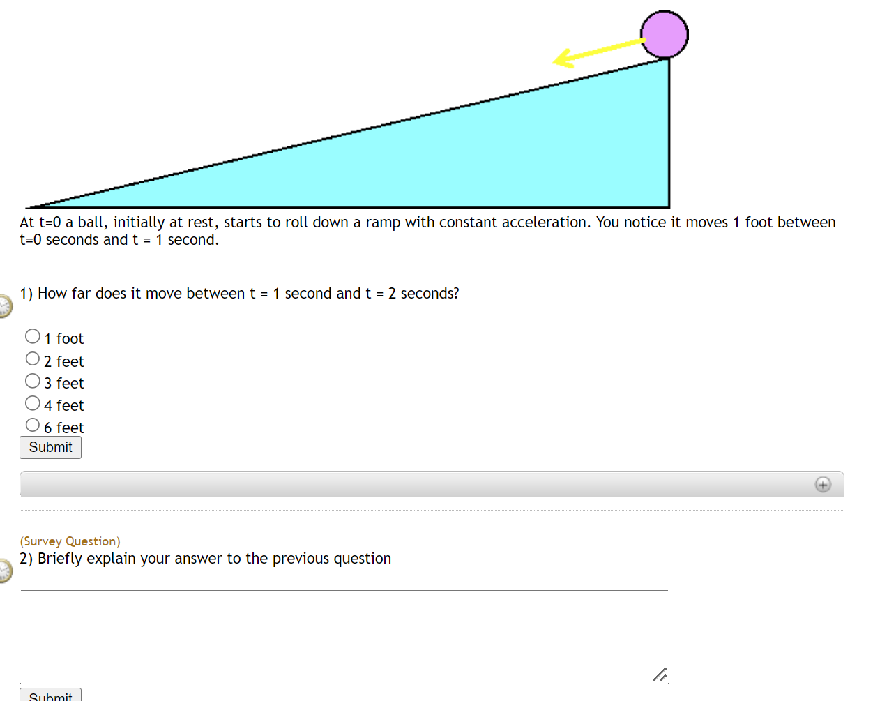 Solved At t=0 a ball, initially at rest, starts to roll down | Chegg.com