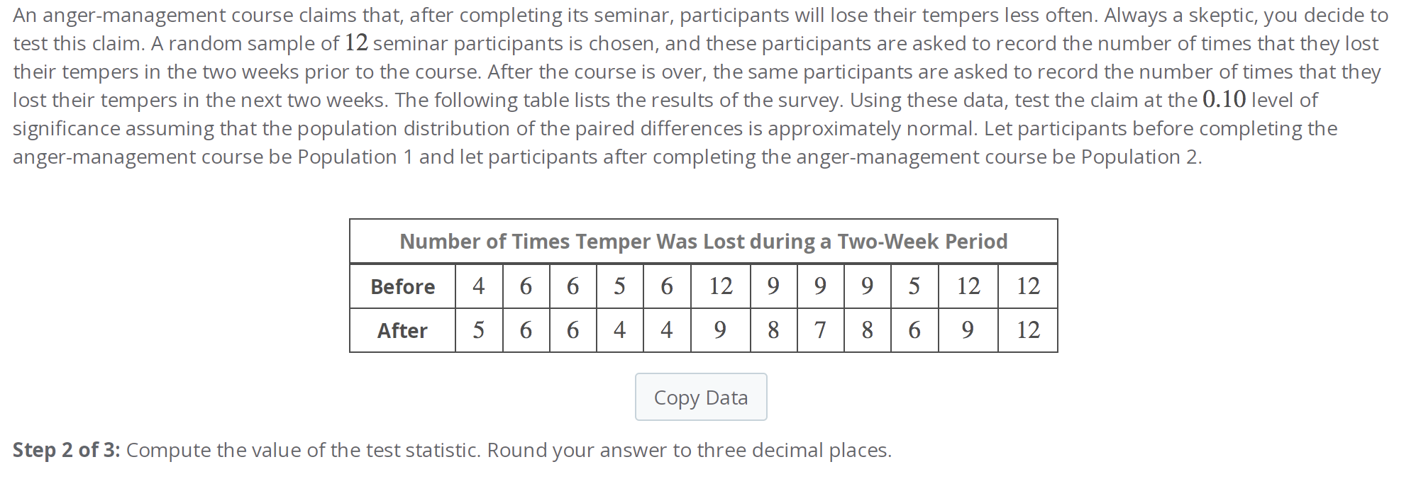 Solved An anger-management course claims that, after | Chegg.com