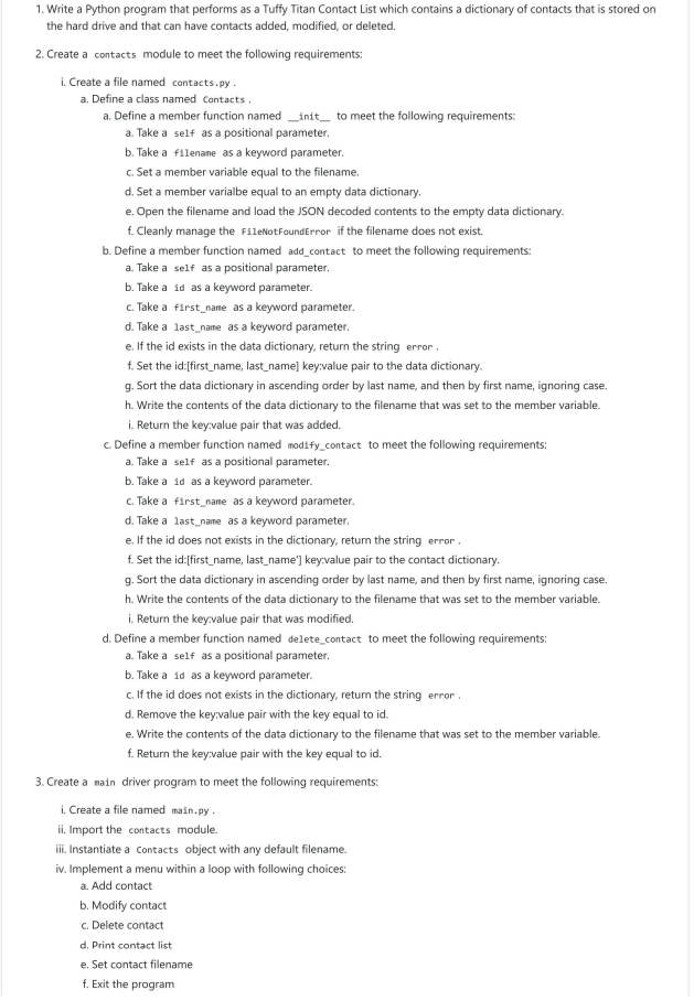 Solved 1. Write a Python program that performs as a Tuffy | Chegg.com