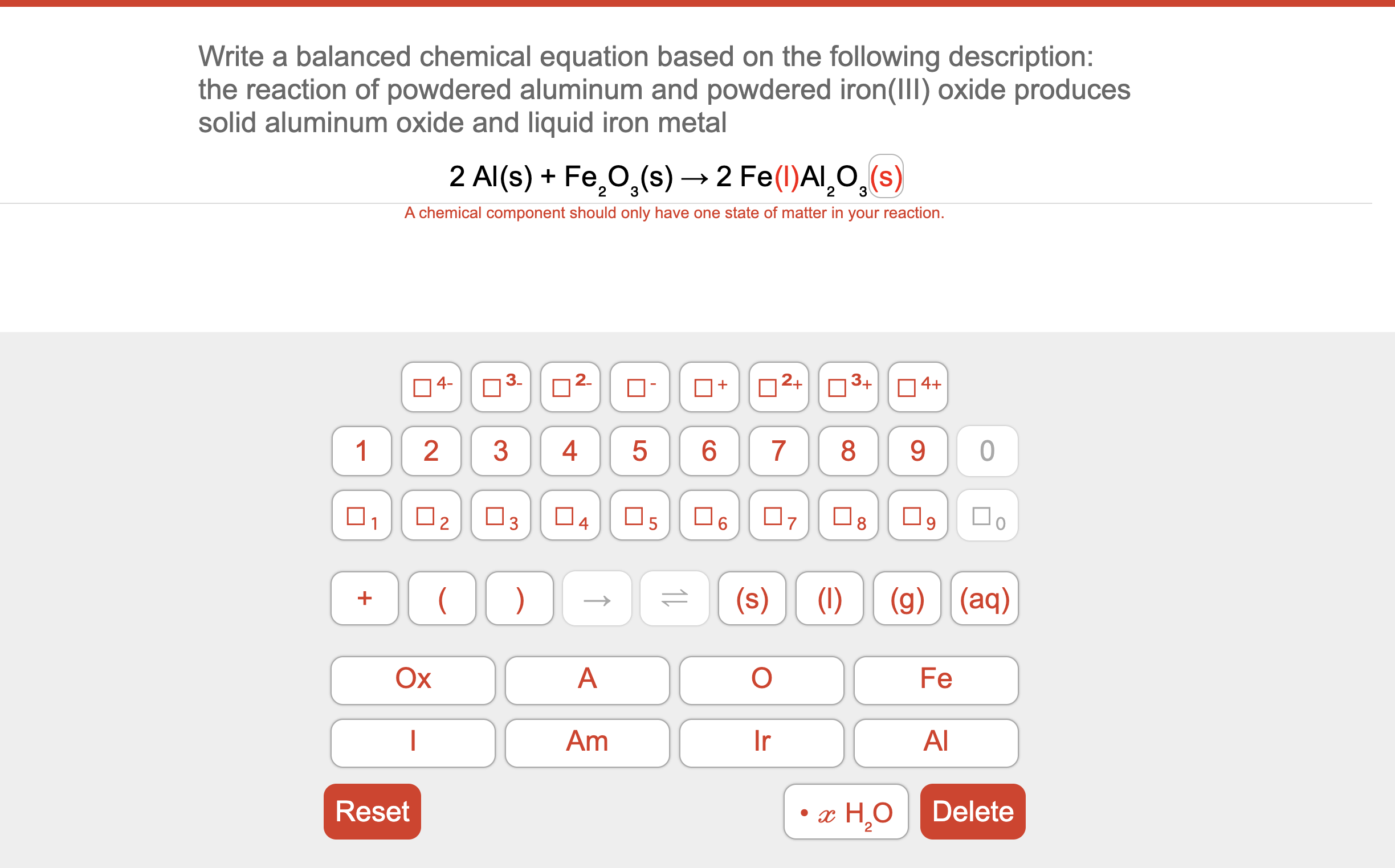 Solved Write A Balanced Chemical Equation Based On The