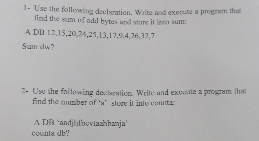 Solved 1- Use the following declaration. Write and execute a | Chegg.com