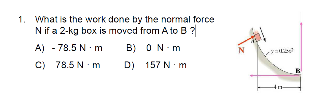Solved 1. What is the work done by the normal force N if a | Chegg.com