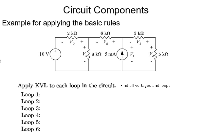 Solved Circuit Components Example for applying the basic | Chegg.com