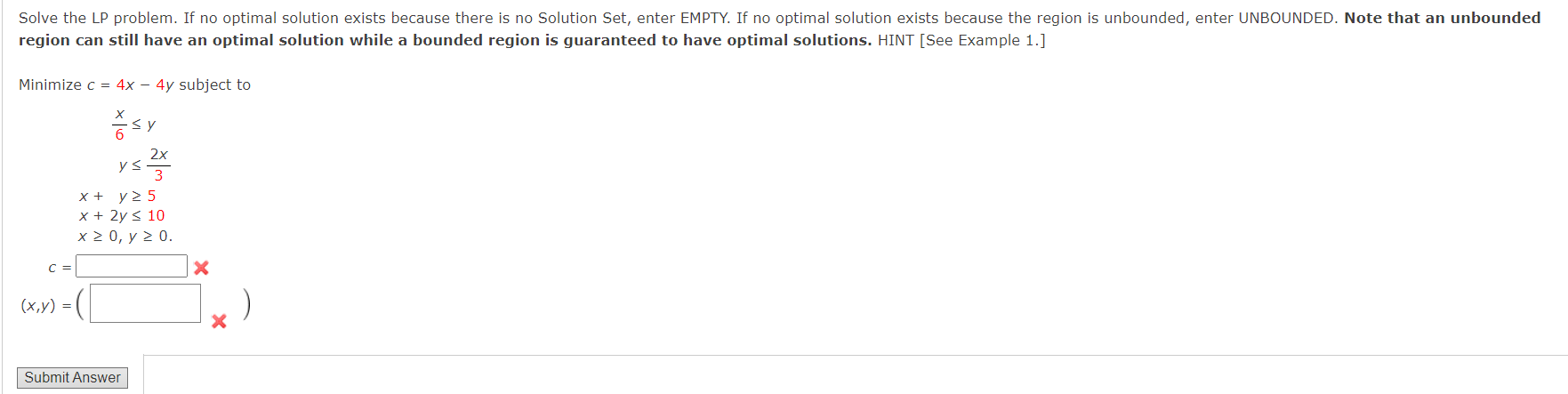 Solved Solve the LP problem. If no optimal solution exists | Chegg.com