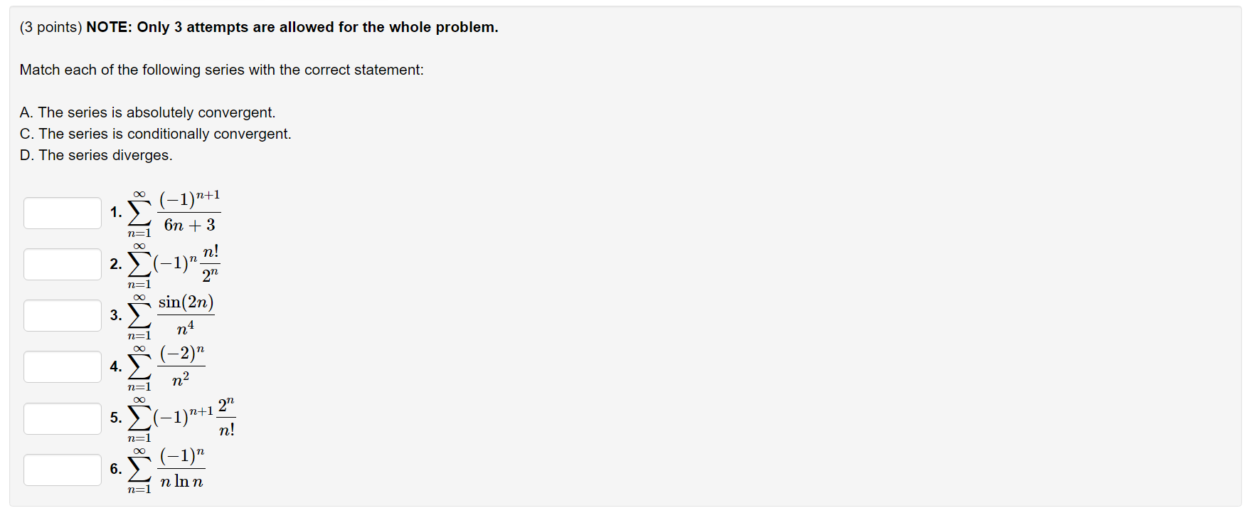 Solved (3 points) NOTE: Only 3 attempts are allowed for the | Chegg.com