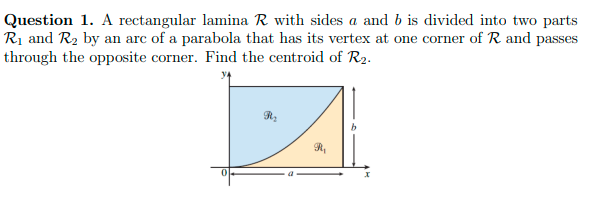 Solved Question 1. A rectangular lamina R with sides a and b | Chegg.com