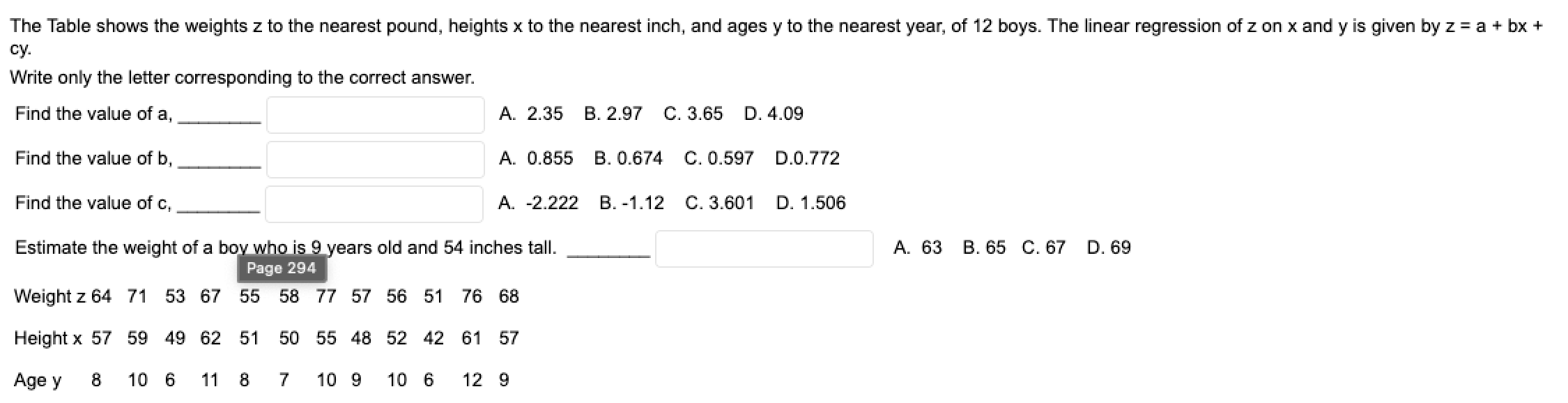 Solved The Table shows the weights z to the nearest pound, | Chegg.com