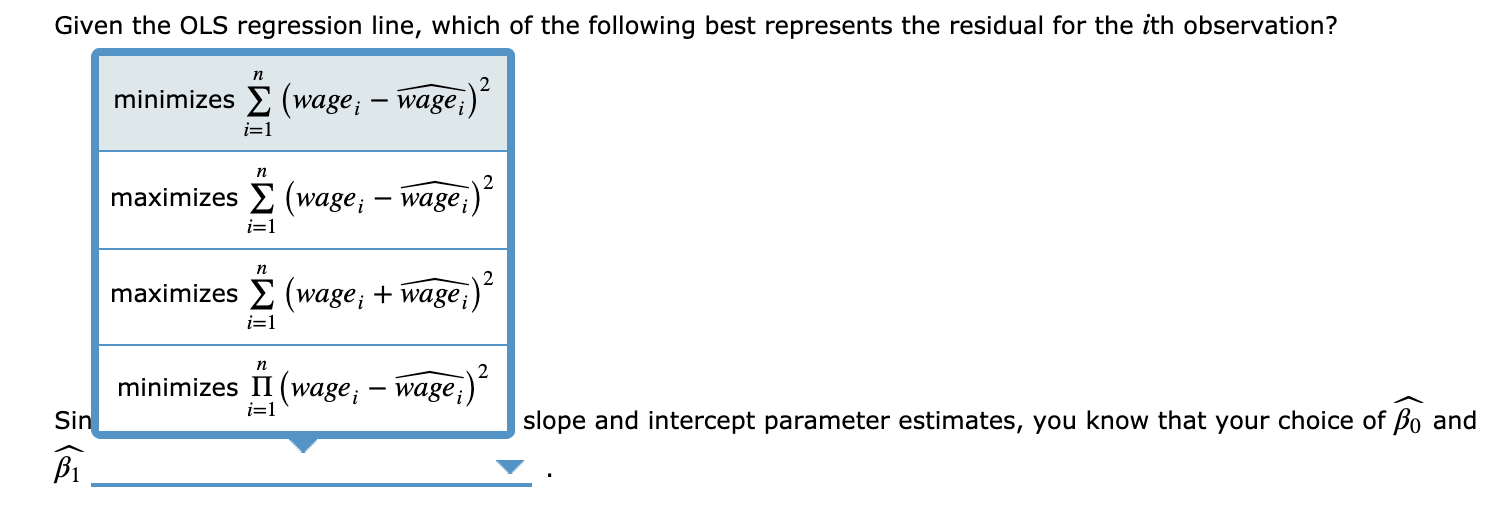 Solved 5. Ordinary least squares residuals for simple linear | Chegg.com