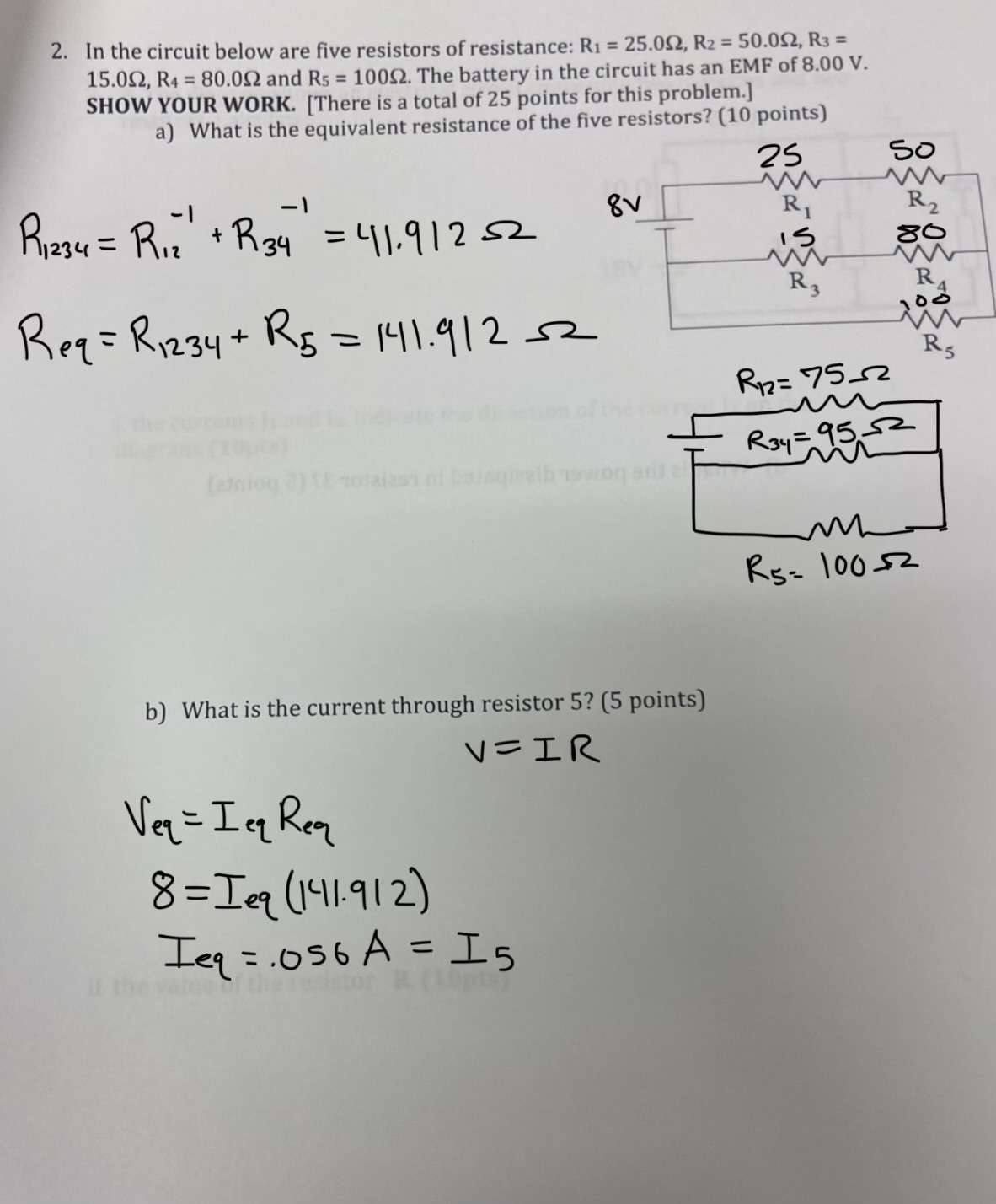 Solved In the circuit below are five resistors of | Chegg.com