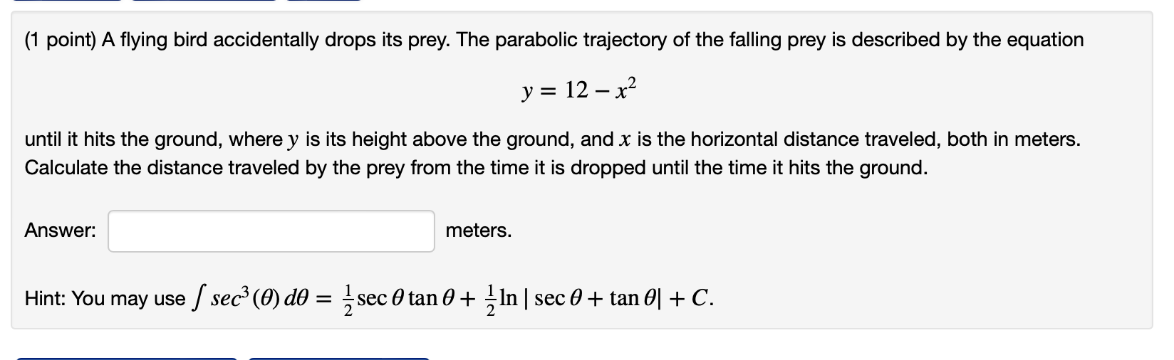 Solved A flying bird accidentally drops its prey. The | Chegg.com