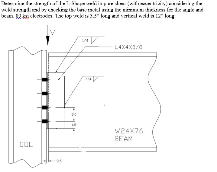 Determine the strength of the L-Shape weld in pure | Chegg.com