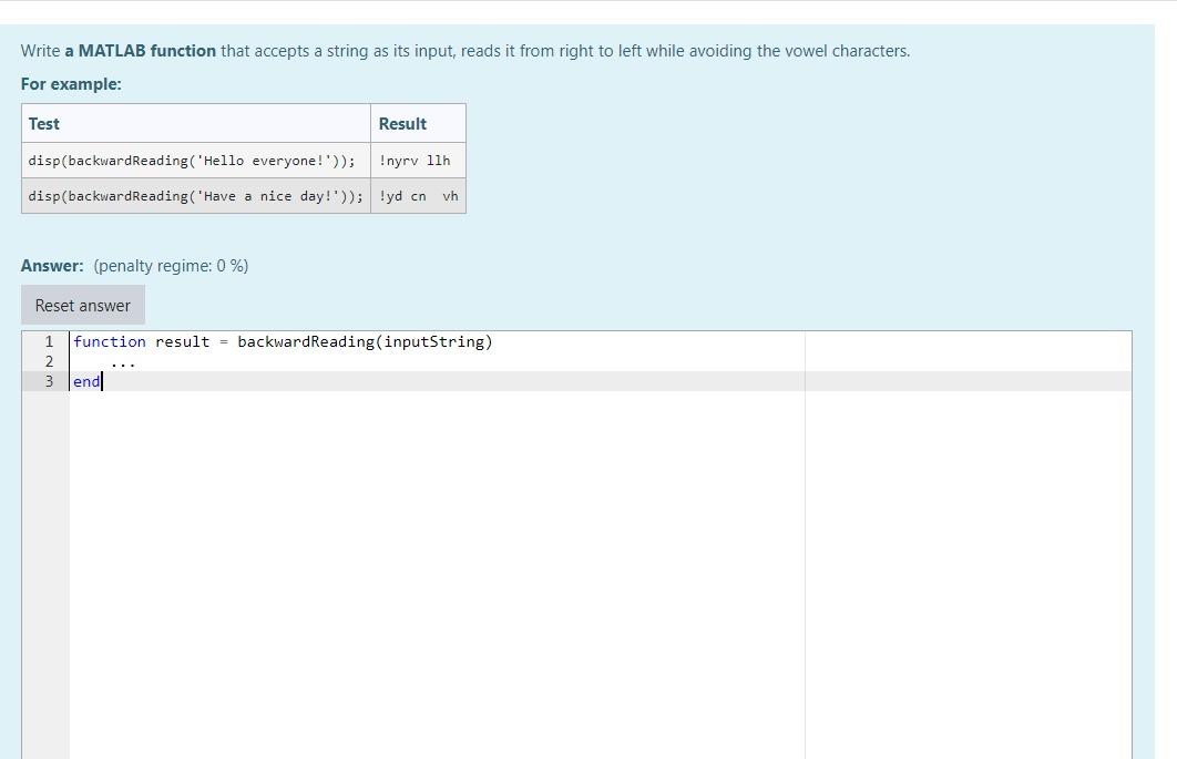 Solved Write a MATLAB function that accepts a string as its | Chegg.com