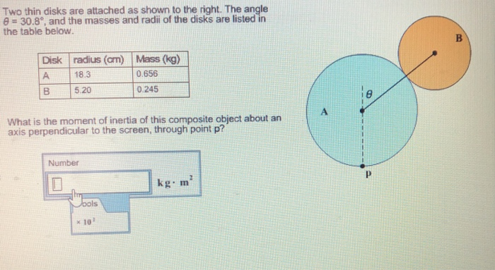 Solved Two thin disks are attached as shown to the right. | Chegg.com