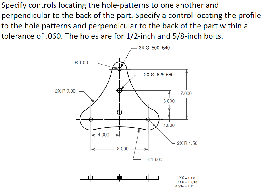 Specify controls locating the hole-patterns to one | Chegg.com