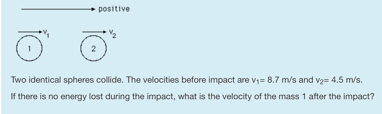 Solved + positive Two identical spheres collide. The | Chegg.com