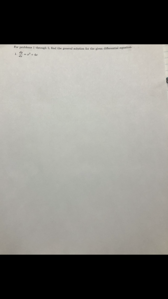 Solved For problems 1 through 5 , find the general solution | Chegg.com