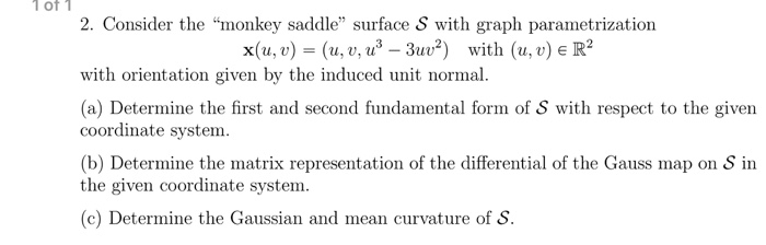 Solved Consider the "monkey saddle" surface S with graph | Chegg.com