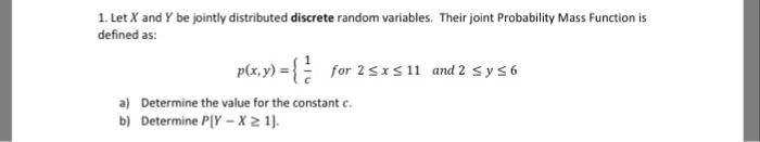 Solved let x and y be jointly distributed discrete random | Chegg.com