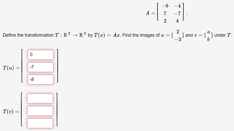 Solved Define the transformation R2→R3 T(x)=Ax from Matrix | Chegg.com