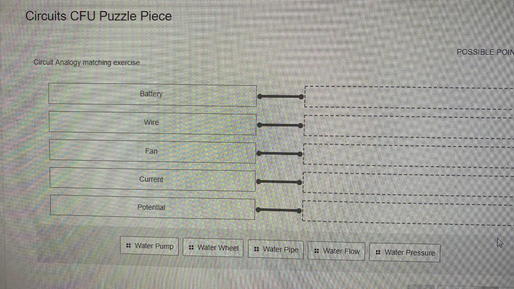 Solved Circuits CFU Puzzle Piece Circuit Analogy matching | Chegg.com
