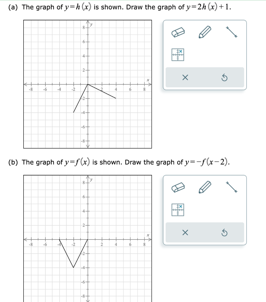 Solved (a) The graph of y=h(x) is shown. Draw the graph of | Chegg.com