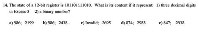 Solved 14. The state of a 12-bit register is 101101111010. | Chegg.com