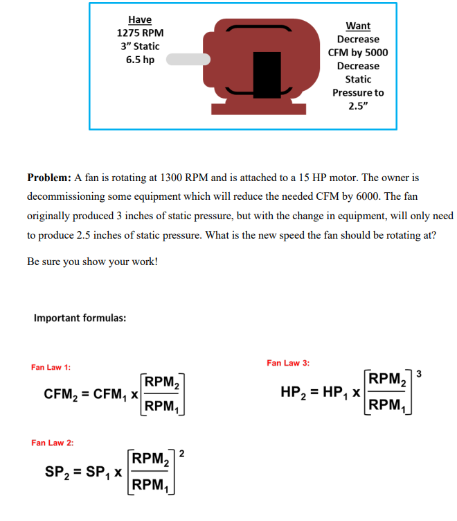 Solved Problem: A fan is rotating at \\( 1300 \\mathrm{RPM} | Chegg.com