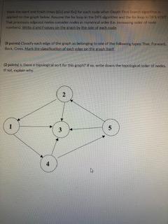 Solved "Mark the start and finish times (d[v] and f[v]) for | Chegg.com