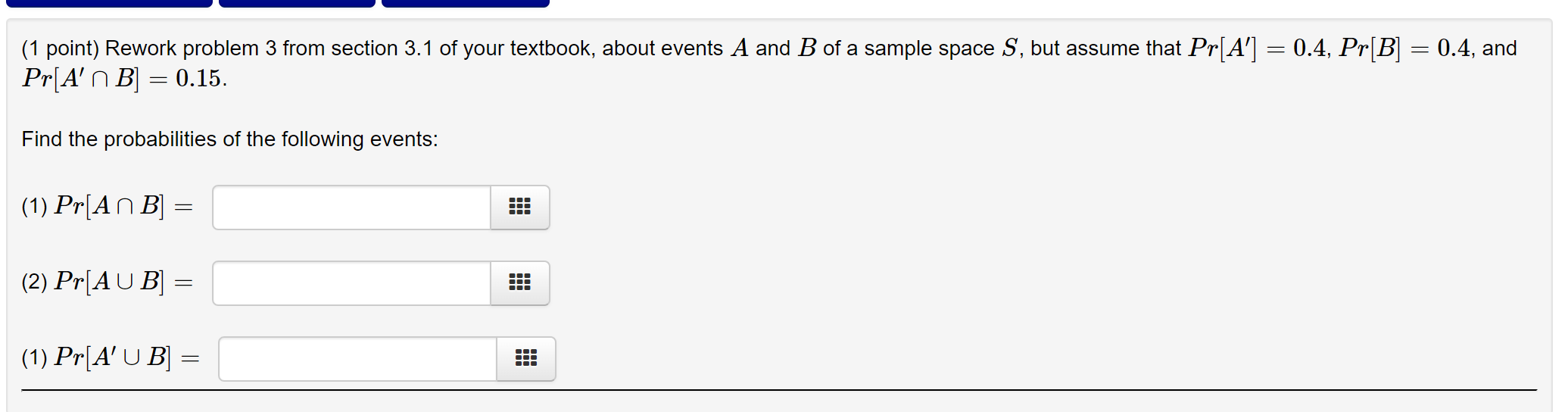 Solved 1 Point Rework Problem 1 From Section 3 1 Of Your