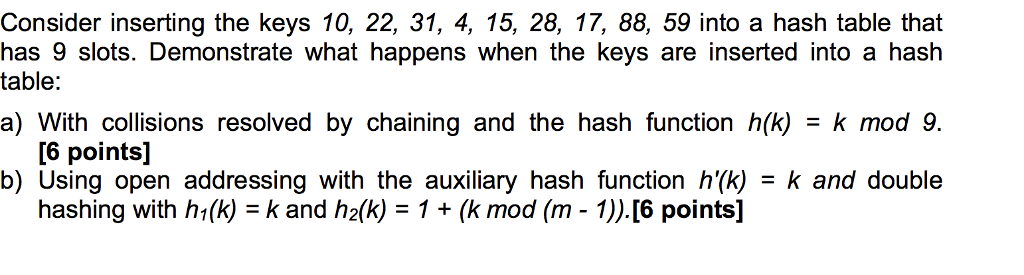 Data Structure and Algorithms Hash Tables. Preparing | Chegg.com