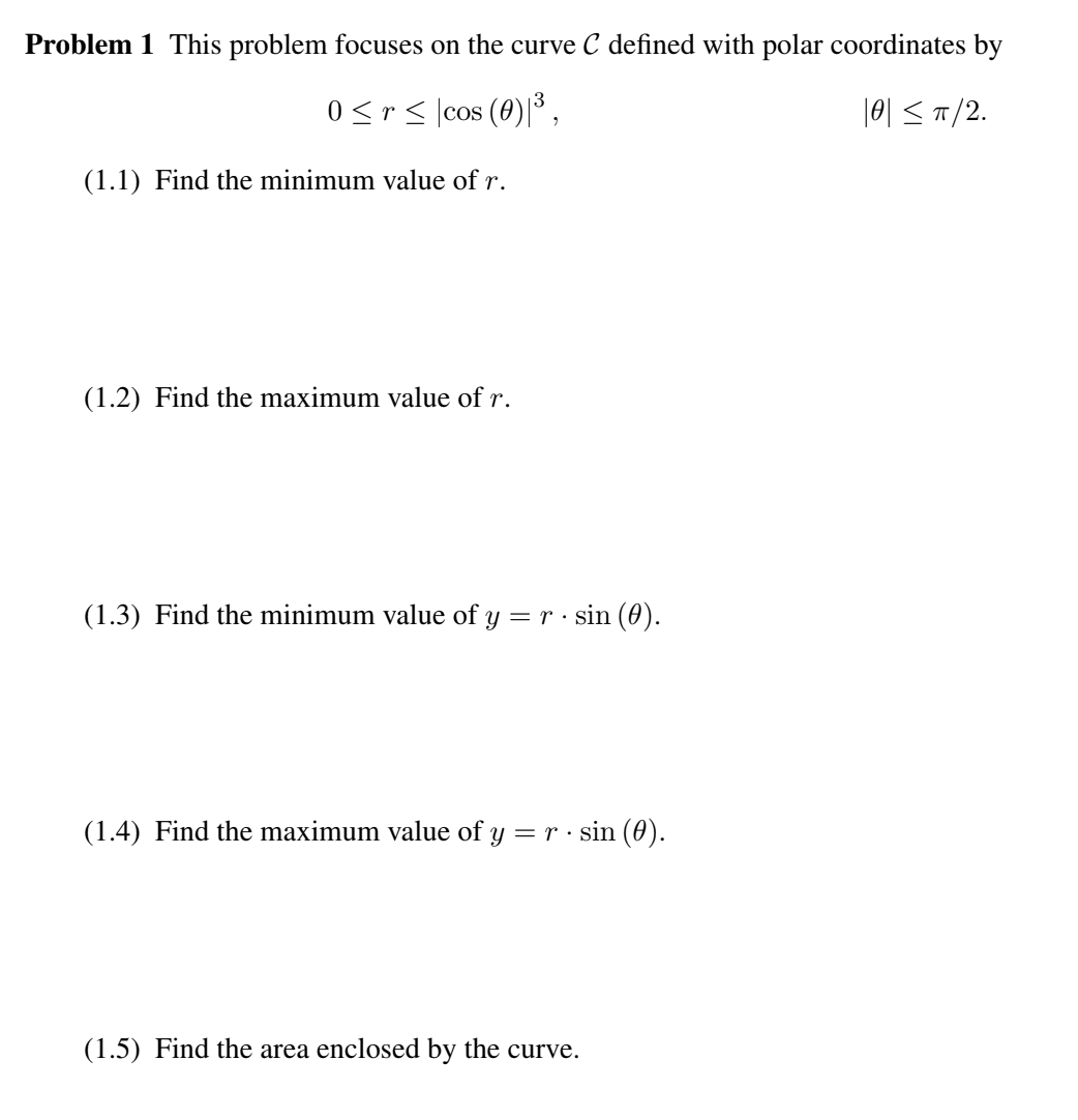Solved Problem 1 This problem focuses on the curve C defined | Chegg.com