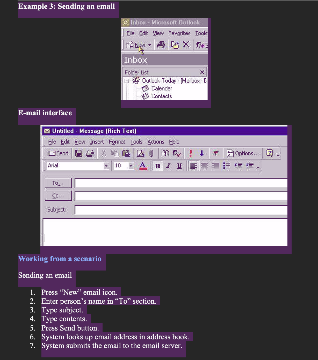 Solved Working from a scenarioSending an emailPress "New" | Chegg.com