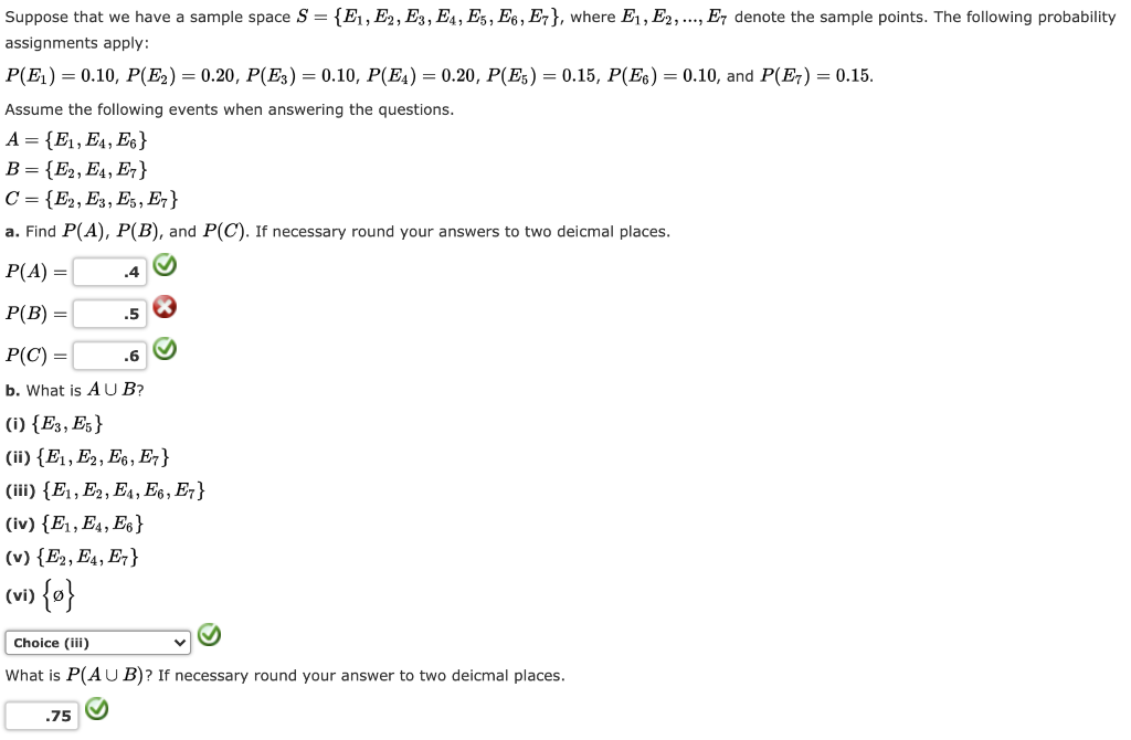 Solved Suppose That We Have A Sample Space S {e1 E2 E3