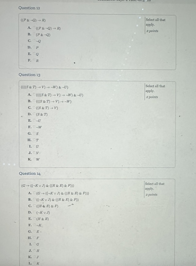 Solved For each of the formulae, indicate which of its | Chegg.com