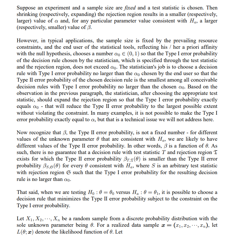 Solved Suppose an experiment and a sample size are fixed and | Chegg.com