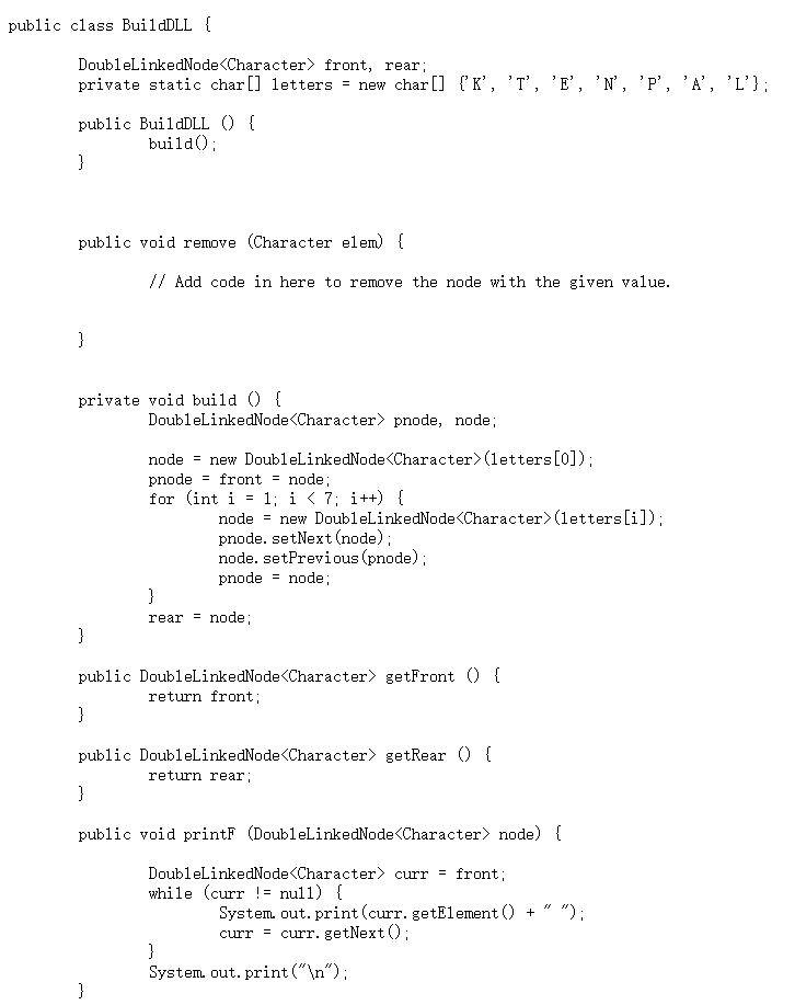 Solved 1. Open DoublelinkedNode.java and BuildDLL.java in | Chegg.com