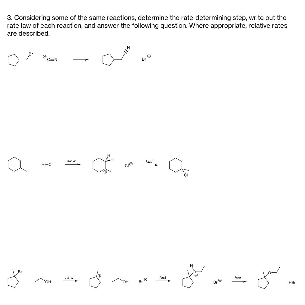 Solved 3. Considering some of the same reactions, determine | Chegg.com