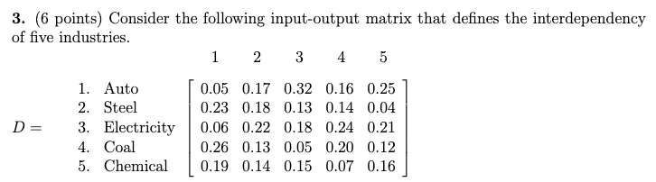 Solved 3. (6 points) Consider the following input-output | Chegg.com